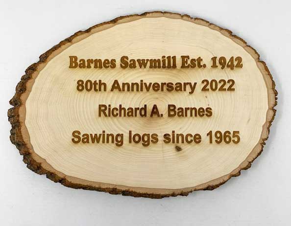 Custom Wood Log Plaque