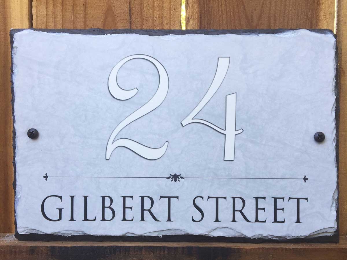 Decorative Slate Address Plaque