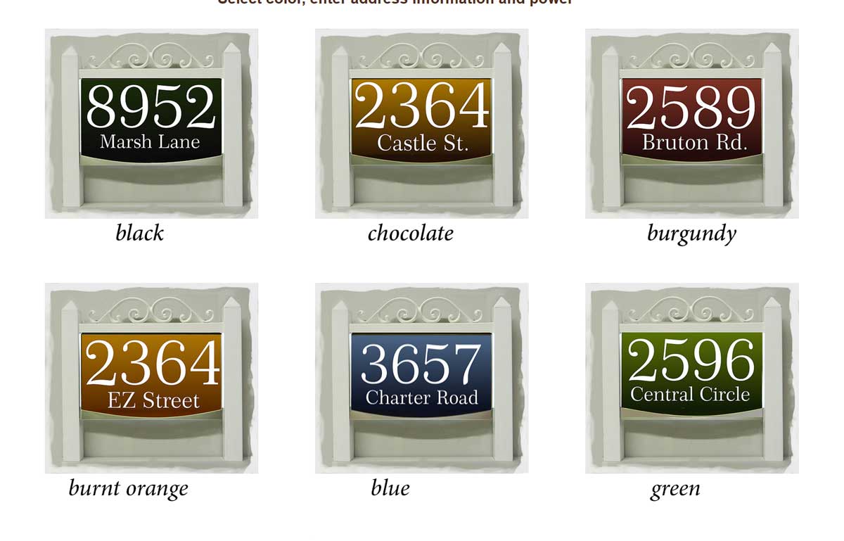 LED Lighted Yard Address Sign - Choose 120V, Low Voltage, or Solar