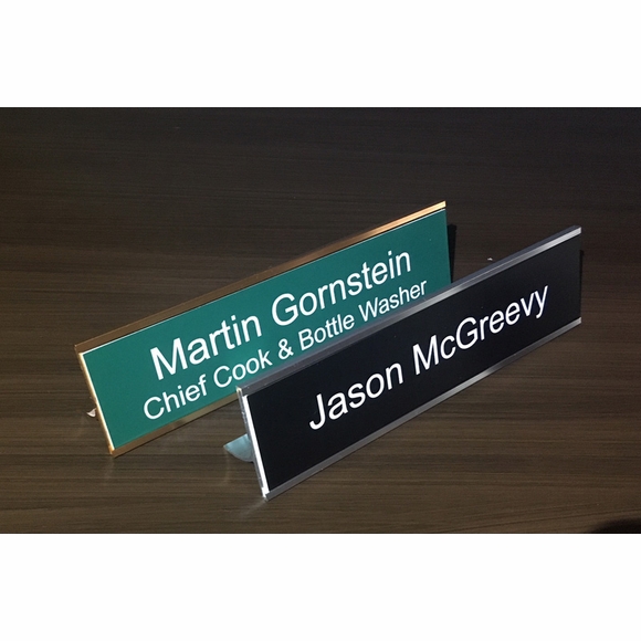 Desk Stand for Name Plate or Identification Tag
