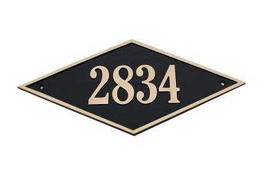 Diamond Shape House Number Sign