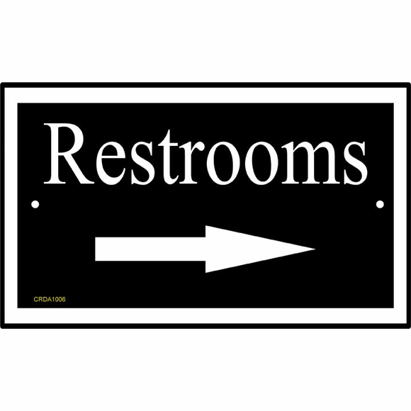 Direction Arrow Sign - Custom Plaque For Restroom, Entrance, Office ...