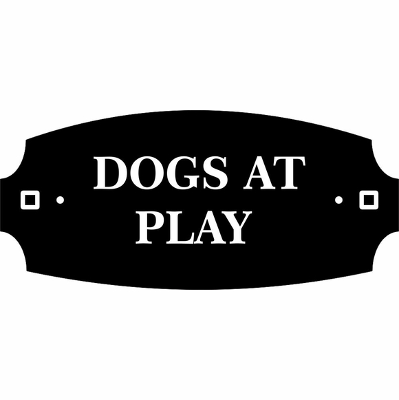 Dogs at Play Sign for Lawn Stake or for Wall Mount - Dog Friendly Plaque