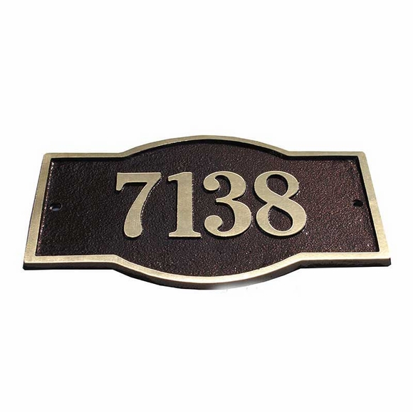 Double Arch Address Plaque - Choose Aluminum or Brass Metal