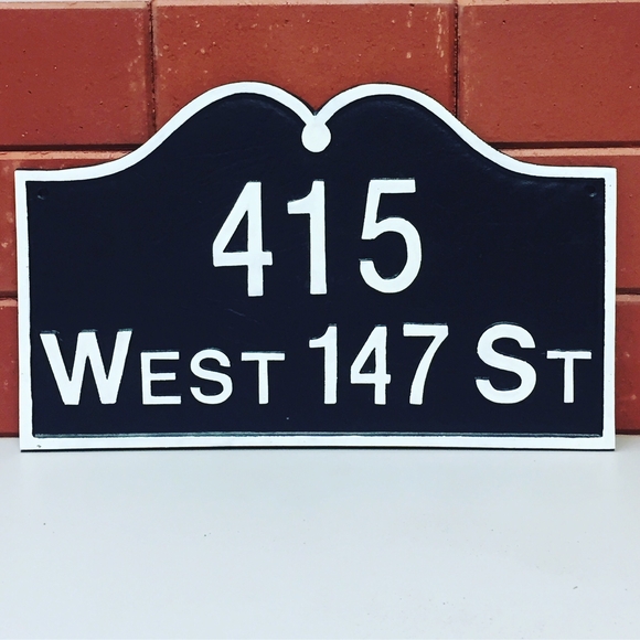 Double Arch Home Address Sign - Decorative House Number Plaque - Choose ...
