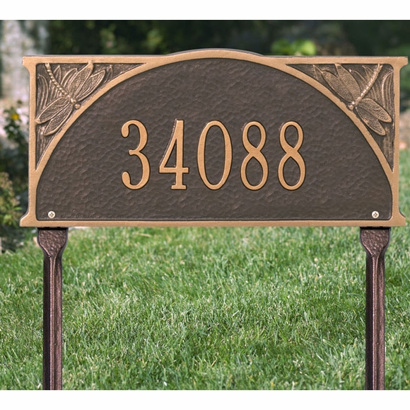 Dragonfly Address Plaque - House Number Sign - For Wall or Optional ...