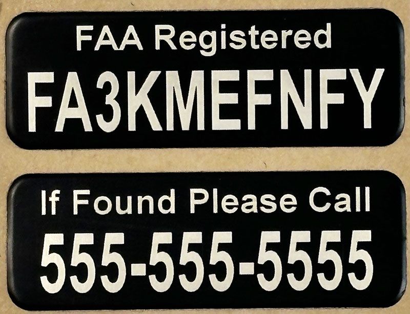Drone Registration Stickers - Customized ID Tags Set with FAA Number ...