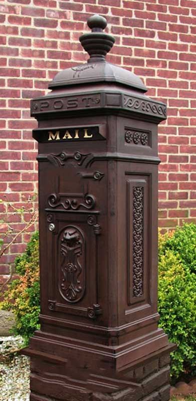 Tower Mailbox - Freestanding Victorian Pedestal Mounted Mailbox