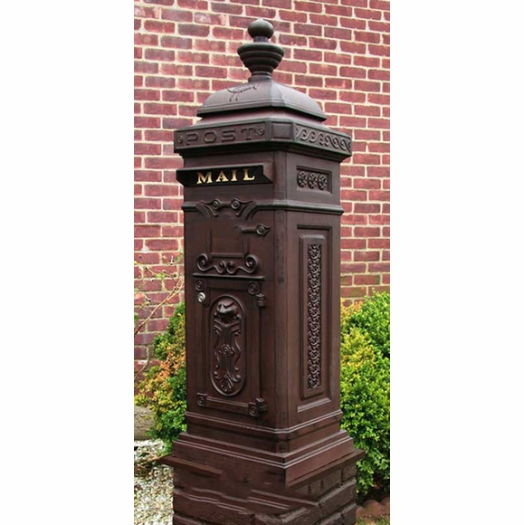 Tower Mailbox - Freestanding Victorian Pedestal Mounted Mailbox