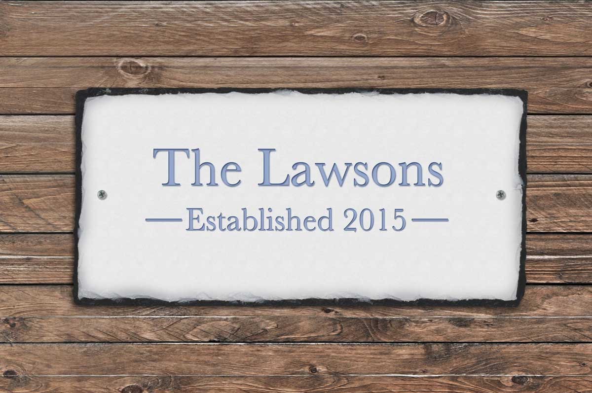 Eggshell Established Year Sign