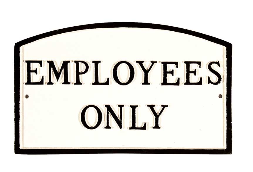 Employees Only Sign - Large Metal Sign For Wall or Lawn Mount