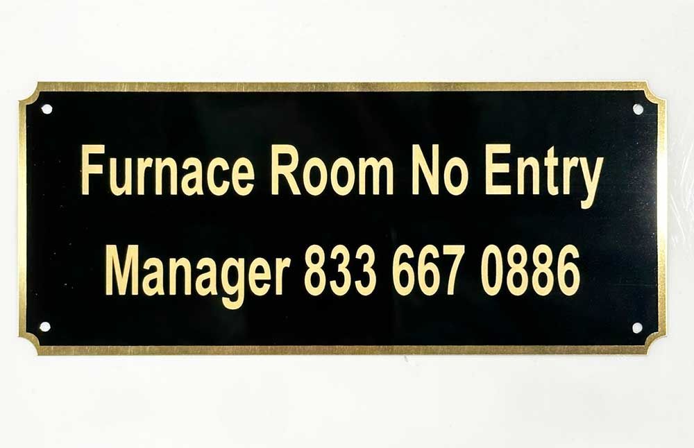 Engraved Brass Plate, Small Personalized Nameplate Sign