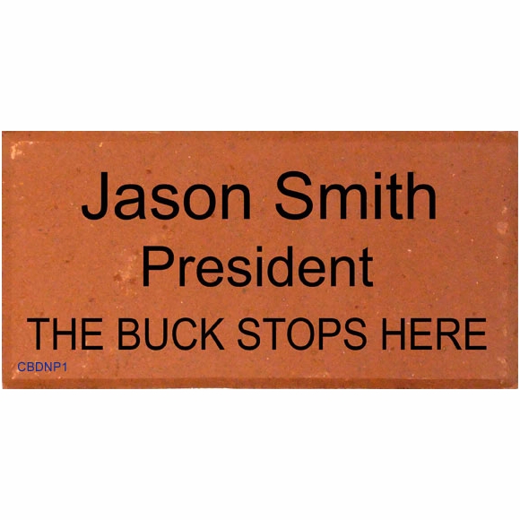 Engraved Brick Desk Name Plate