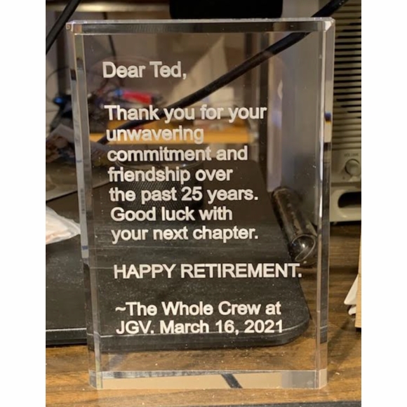 Engraved Gift Block For Poem, Message, Retirement, Award, I Love You ...