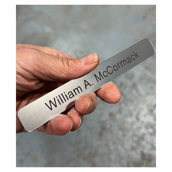 Engraved Name Plate With Adhesive Back or Screws