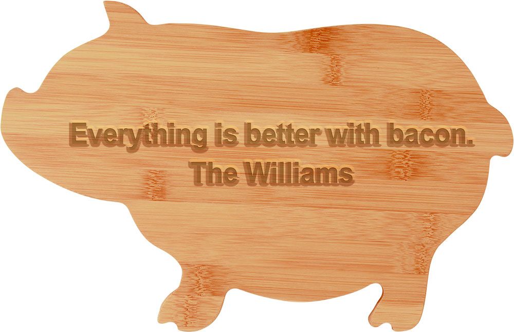 Engraved Pig Cutting Board