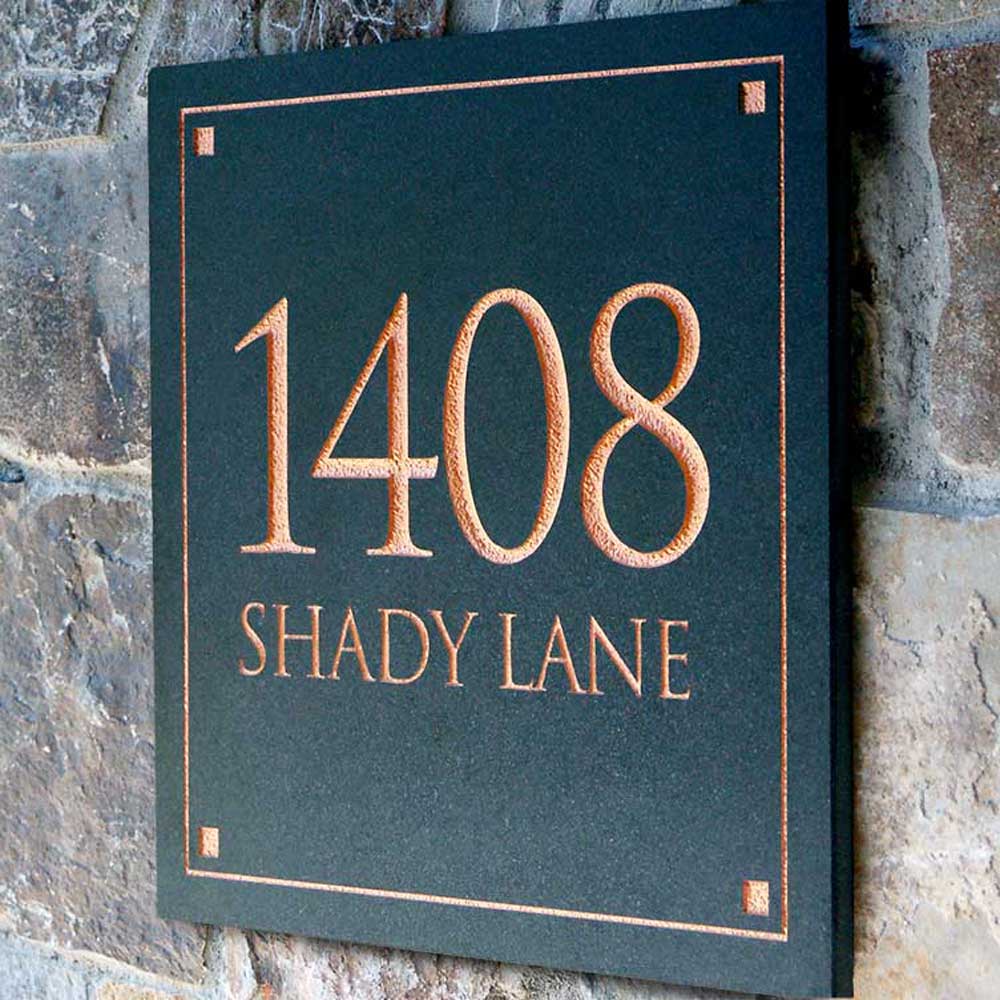 Engraved Stone Address Plaque
