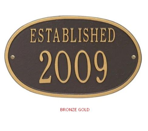 ESTABLISHED Year Sign - Custom Metal Plaque