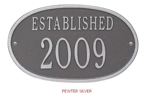 ESTABLISHED Year Sign - Custom Metal Plaque