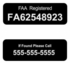 FAA Drone Label for Registration Number - Customized ID Tag Set with ...