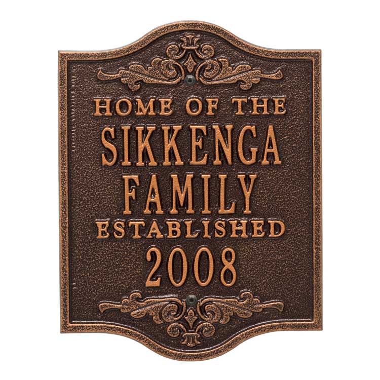 Home Of The Family Name With Established Year Plaque - Custom Metal Sign