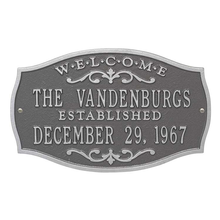 Welcome Plaque With Family Name and Established Date