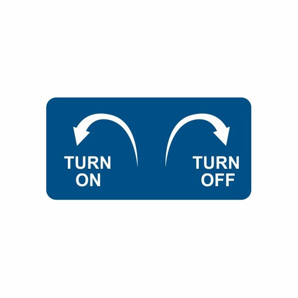 Faucet Valve ON-OFF Turn Direction Reminder Sign