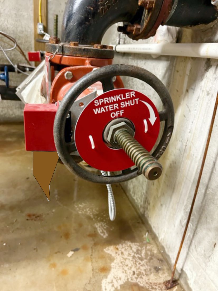 Fire Sprinkler System Water Valve Off Sign