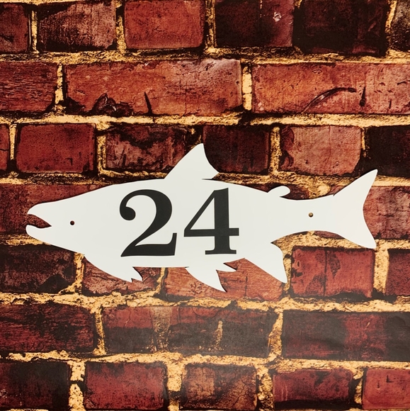 Fish Shape House Number Sign - Address Plaque