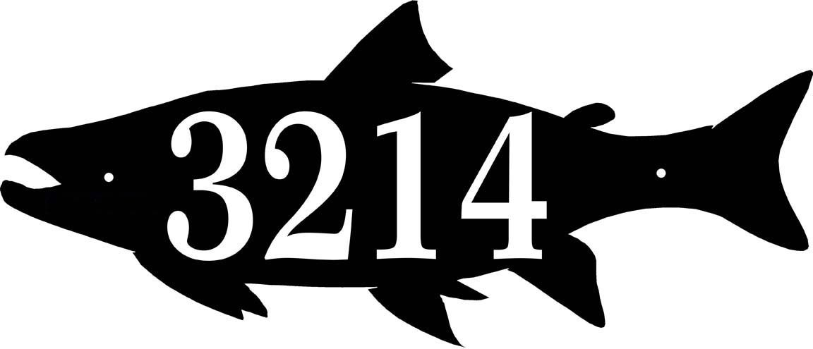 Fish Shape House Number Sign - Address Plaque