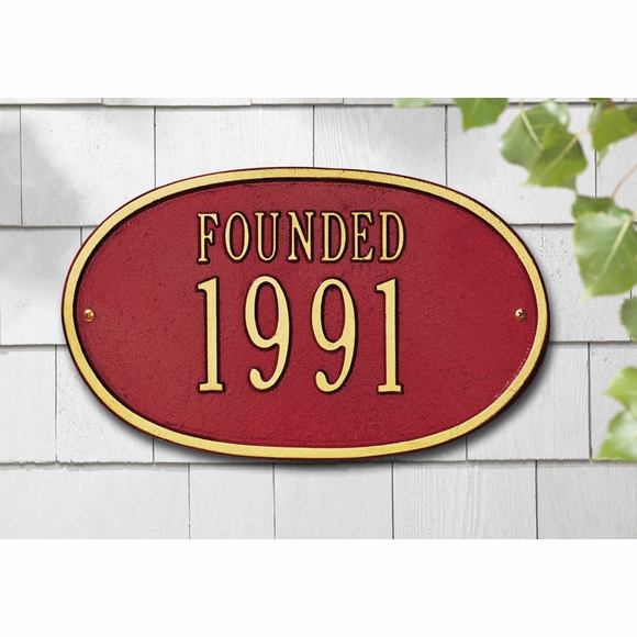 FOUNDED Year Sign - Custom Metal Date Plaque