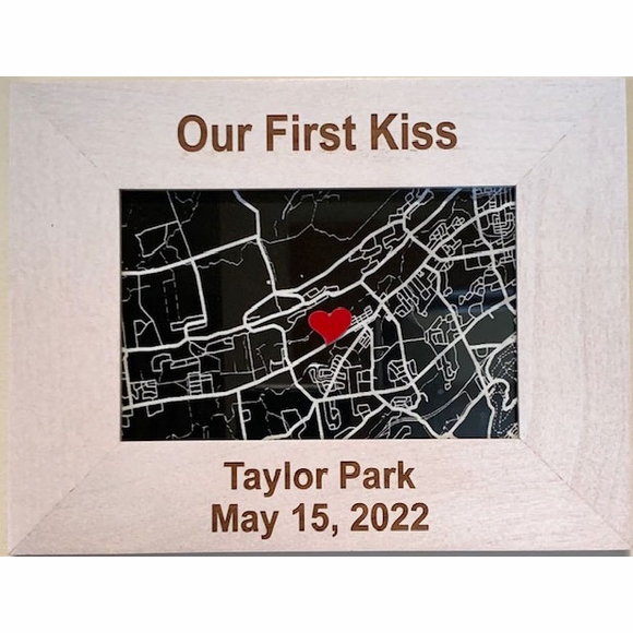 Framed Map of Our First Date or Kiss, Where We Met or Were Married ...