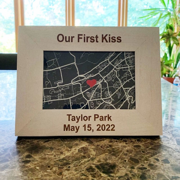 Framed Map of Our First Date or Kiss, Where We Met or Were Married ...