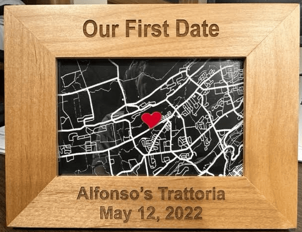 Framed Map of Our First Date or Kiss, Where We Met or Were Married ...