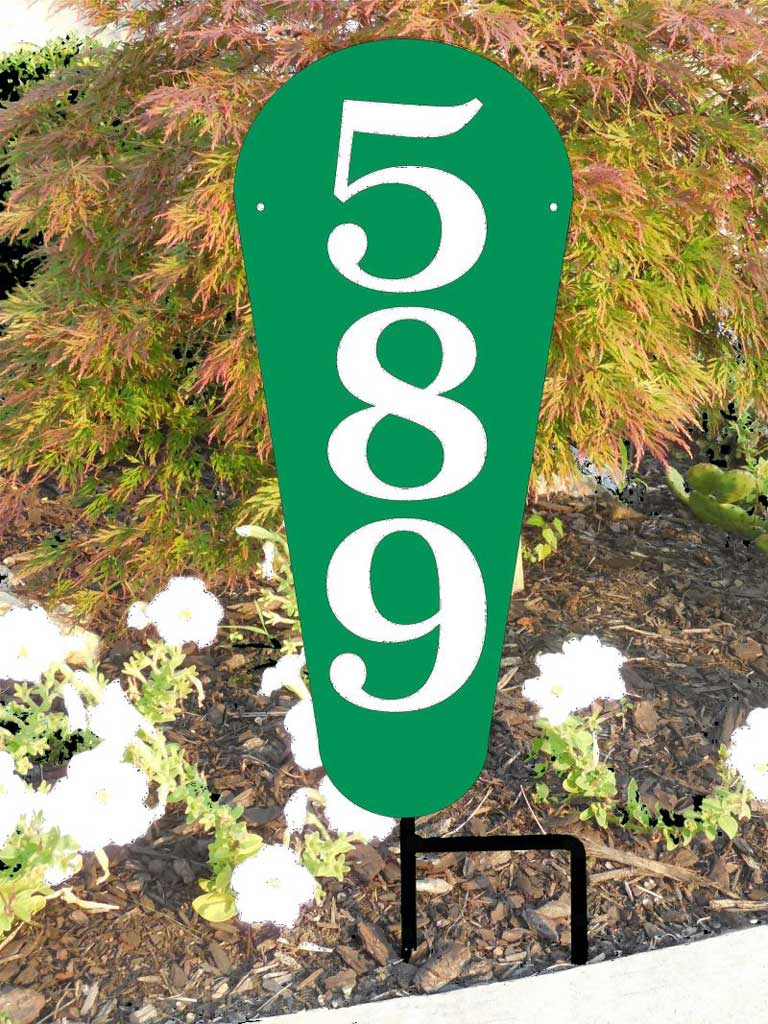 Vertical House Number Sign With Large Numbers - Wall Mount or Optional ...