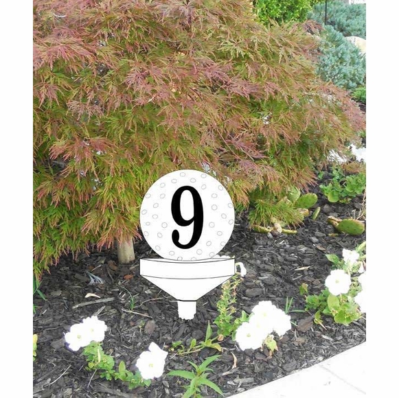 Golf Ball Shape Address Sign For Lawn Mount