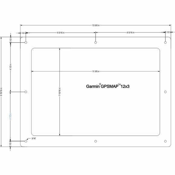 GPS or MFD Flush Mount Adapter Plate