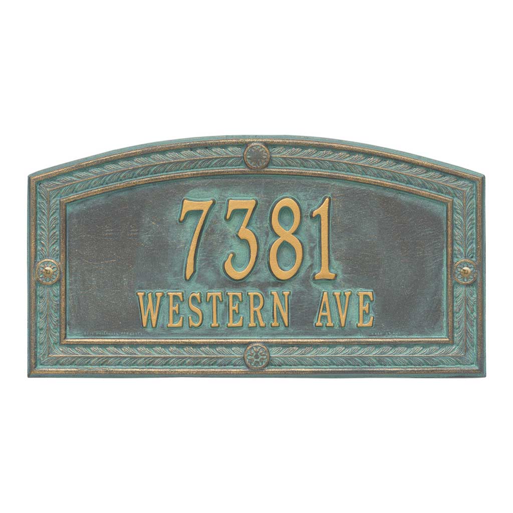 Large Address Plaque With Decorative Border
