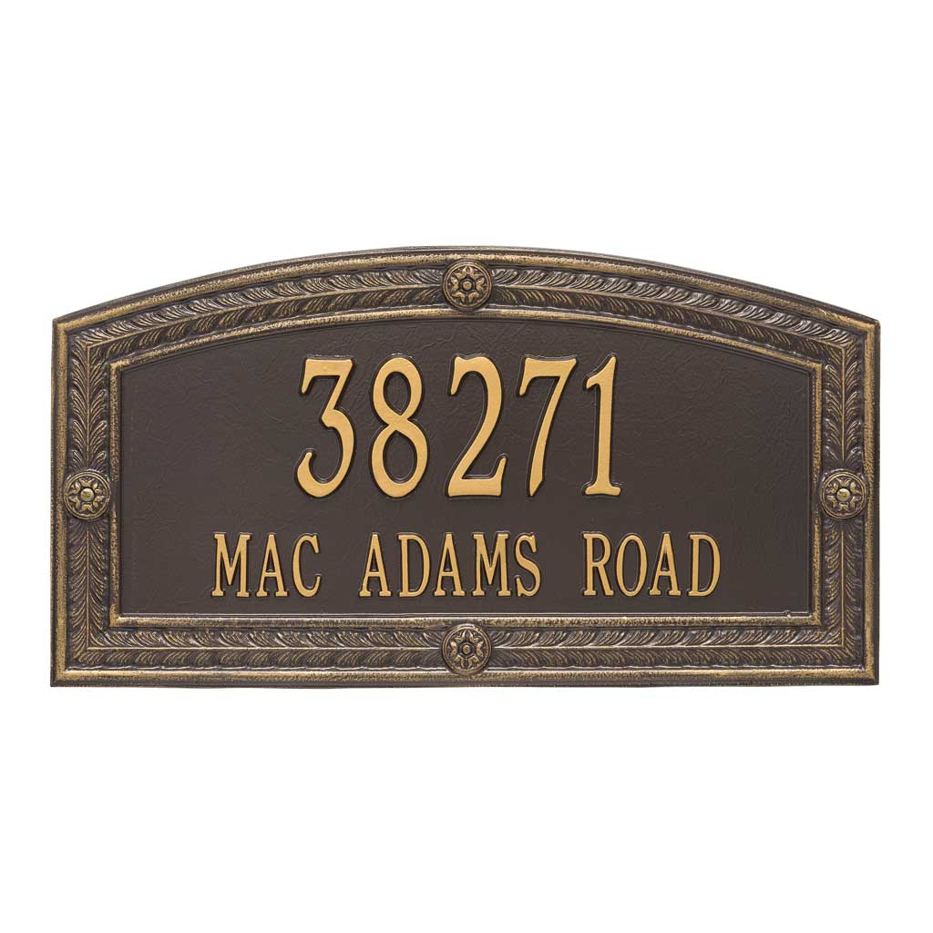 Large Address Plaque With Decorative Border