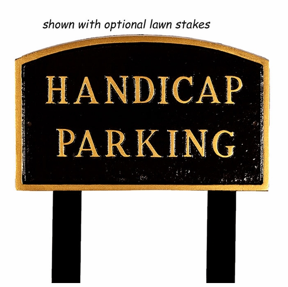 Handicap Parking Sign - Large Metal Sign For Wall or Lawn Stake Mount