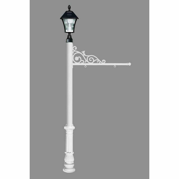 Hanging Real Estate Sign System with Solar Lamp, Post, Base, Finial ...