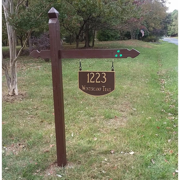 Hanging Two Sided Home Address Sign Arch Shape