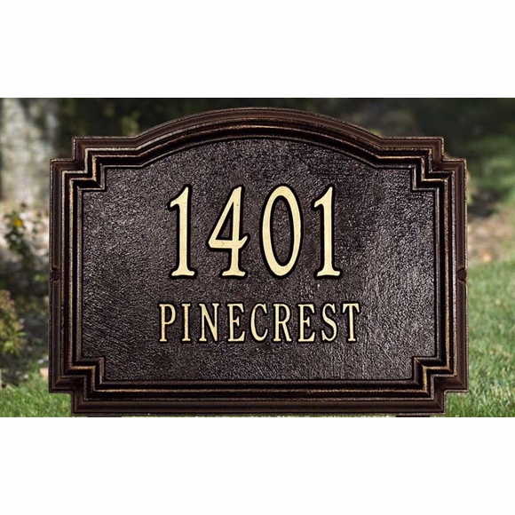 Home Address Sign - Aluminum Metal House Number Sign - For Wall or Lawn ...