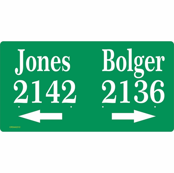 House Number Sign To Display Two Addresses With Arrows - Multi Unit ...