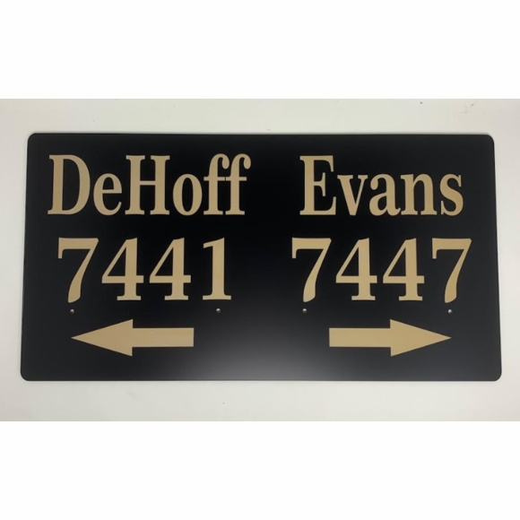 House Number Sign To Display Two Addresses With Arrows - Multi Unit ...