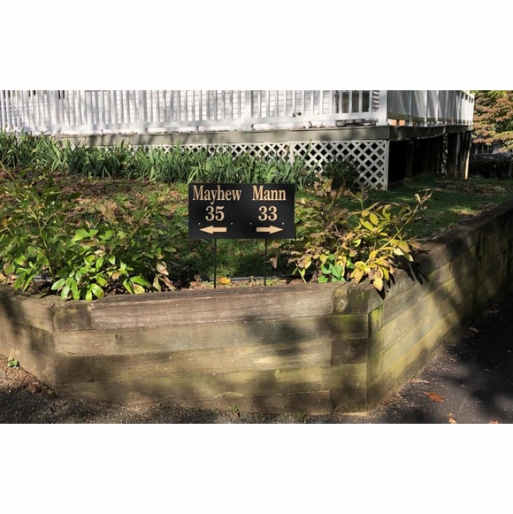 House Number Sign To Display Two Addresses With Arrows - Multi Unit ...