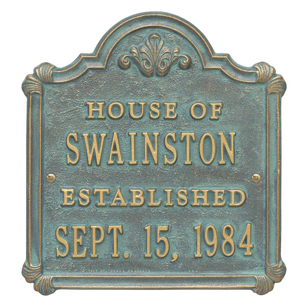 House of Name Established Date Plaque