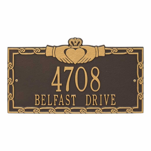 Irish Claddagh Address Plaque