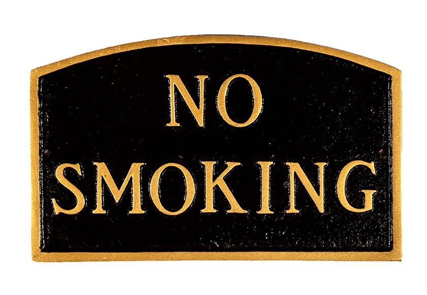 No Smoking Sign - Large Metal Sign For Wall or Lawn Stake Mount
