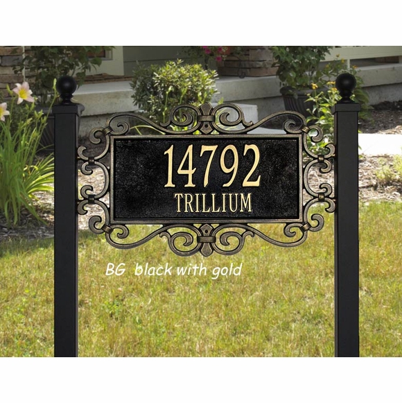 Large Address Plaque with Decorative Fretwork Scroll Frame
